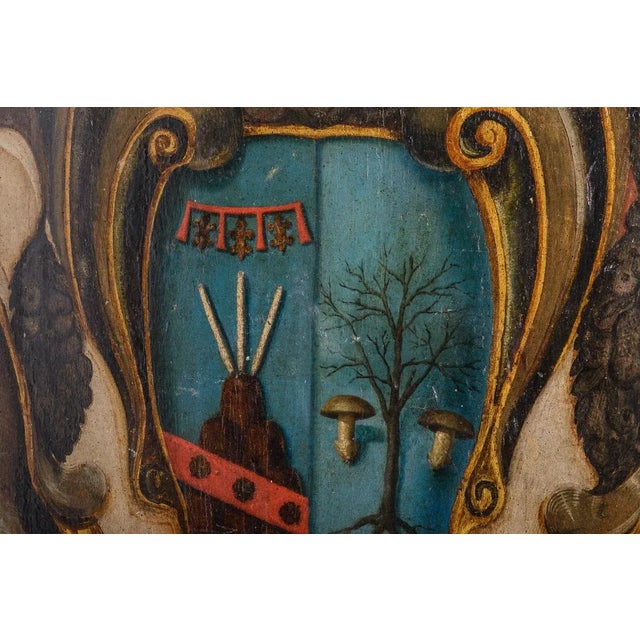 Italian Armorial Shield Coat of Arms, Large Hand Painted Wood, 18Th.C ...