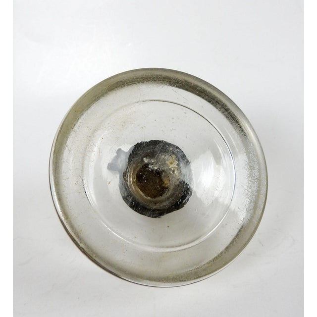 Early 20th Century Blown Glass Inkwell With Brass Monkey | Chairish