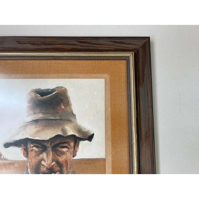 70's Gustave Wander Portrait of a Smoking Man Watercolor Painting ...