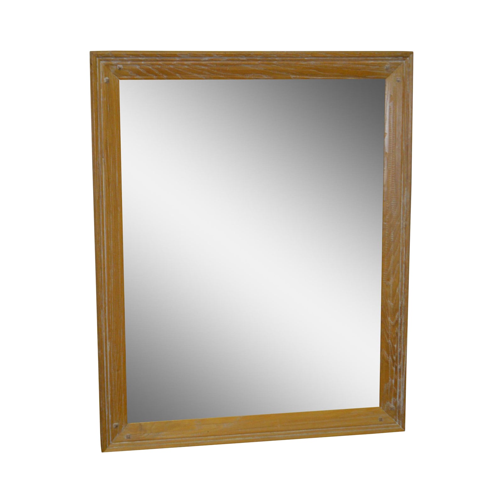 Brandt Ranch Oak Rustic Rectangular Wall Mirror | Chairish