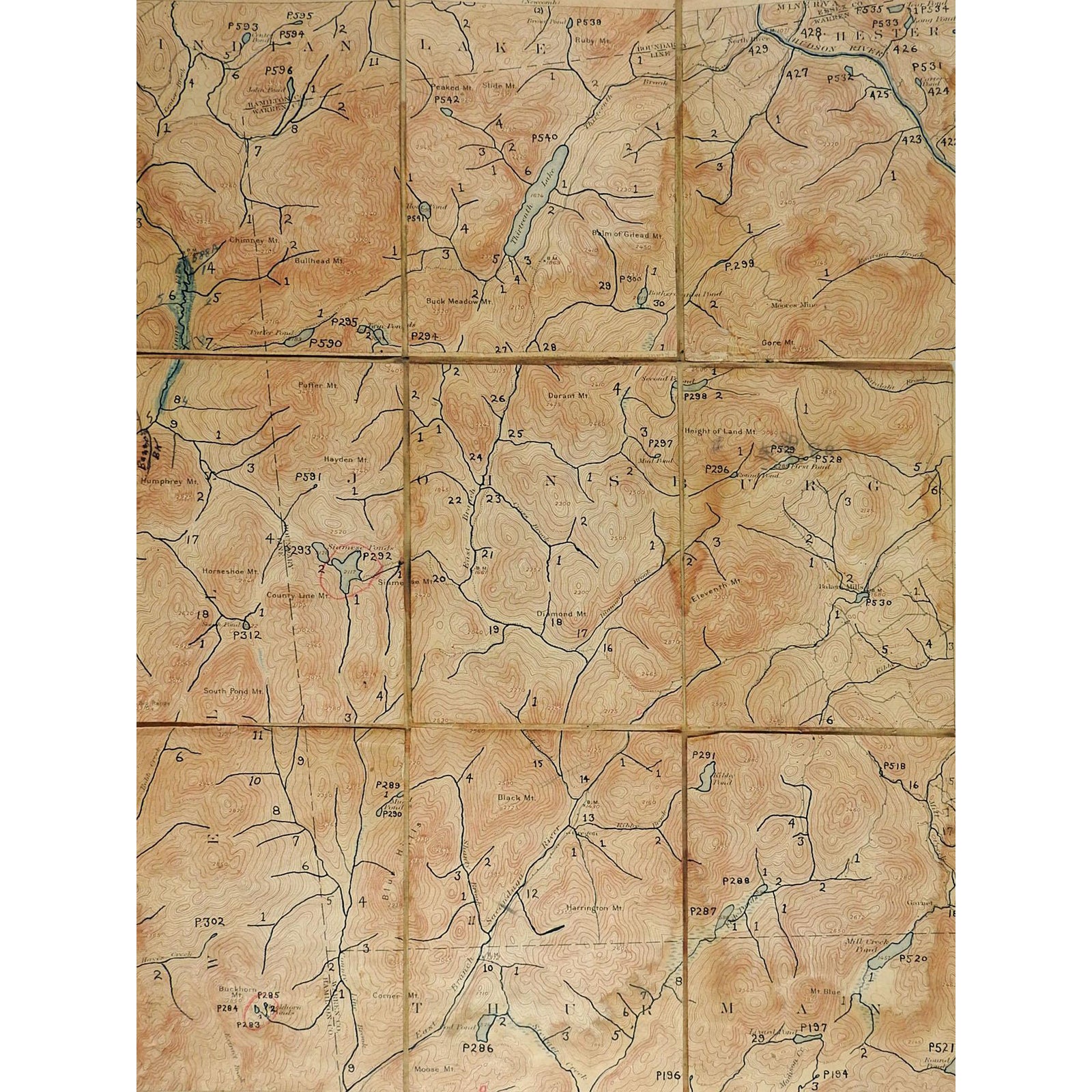 13th Lake New York 1897 Us Geological Survey Folding Map | Chairish