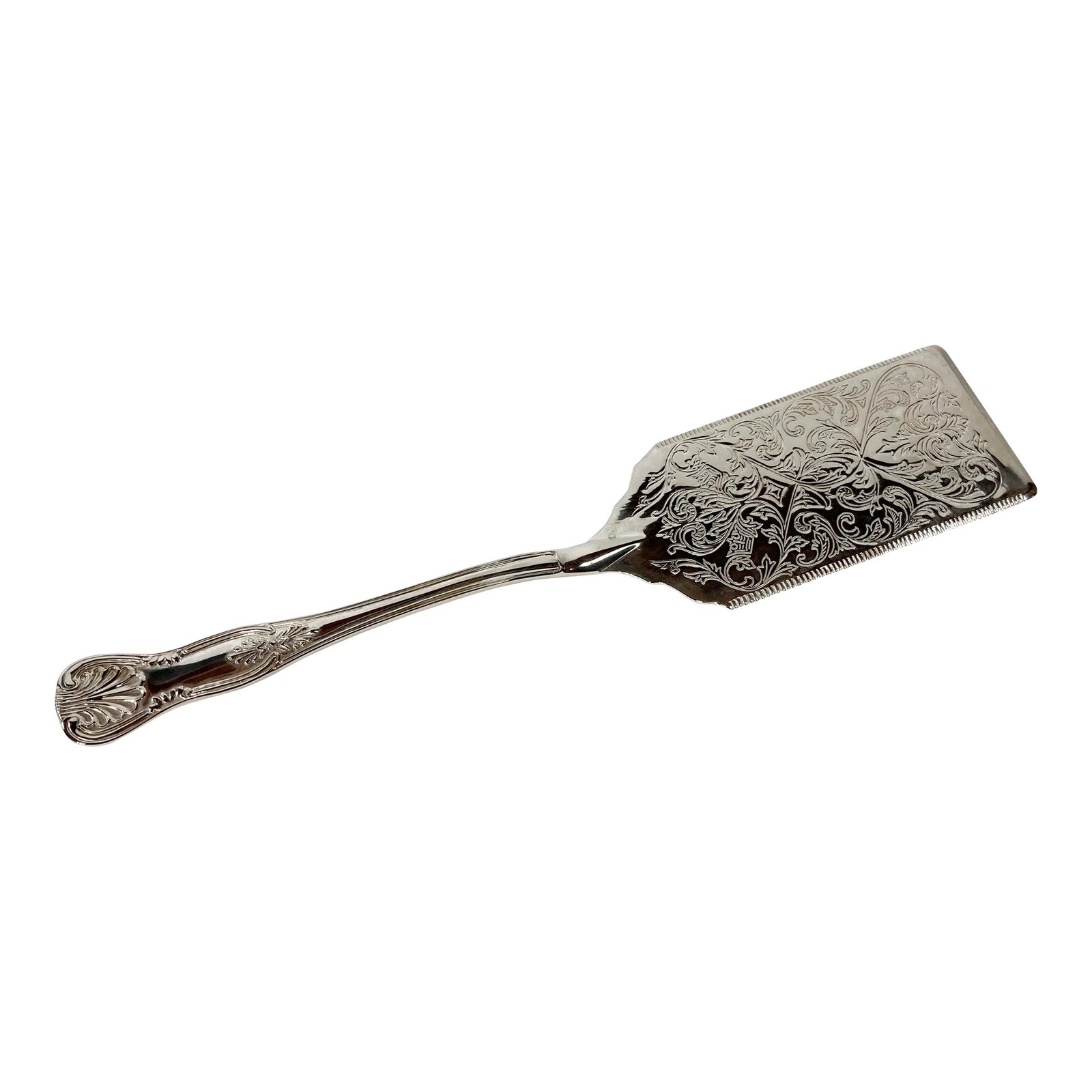 Vintage Engraved Silverplate Pie Server | Chairish