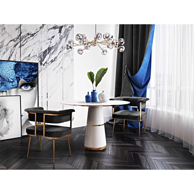 Astrid Grey Velvet Chair | Chairish