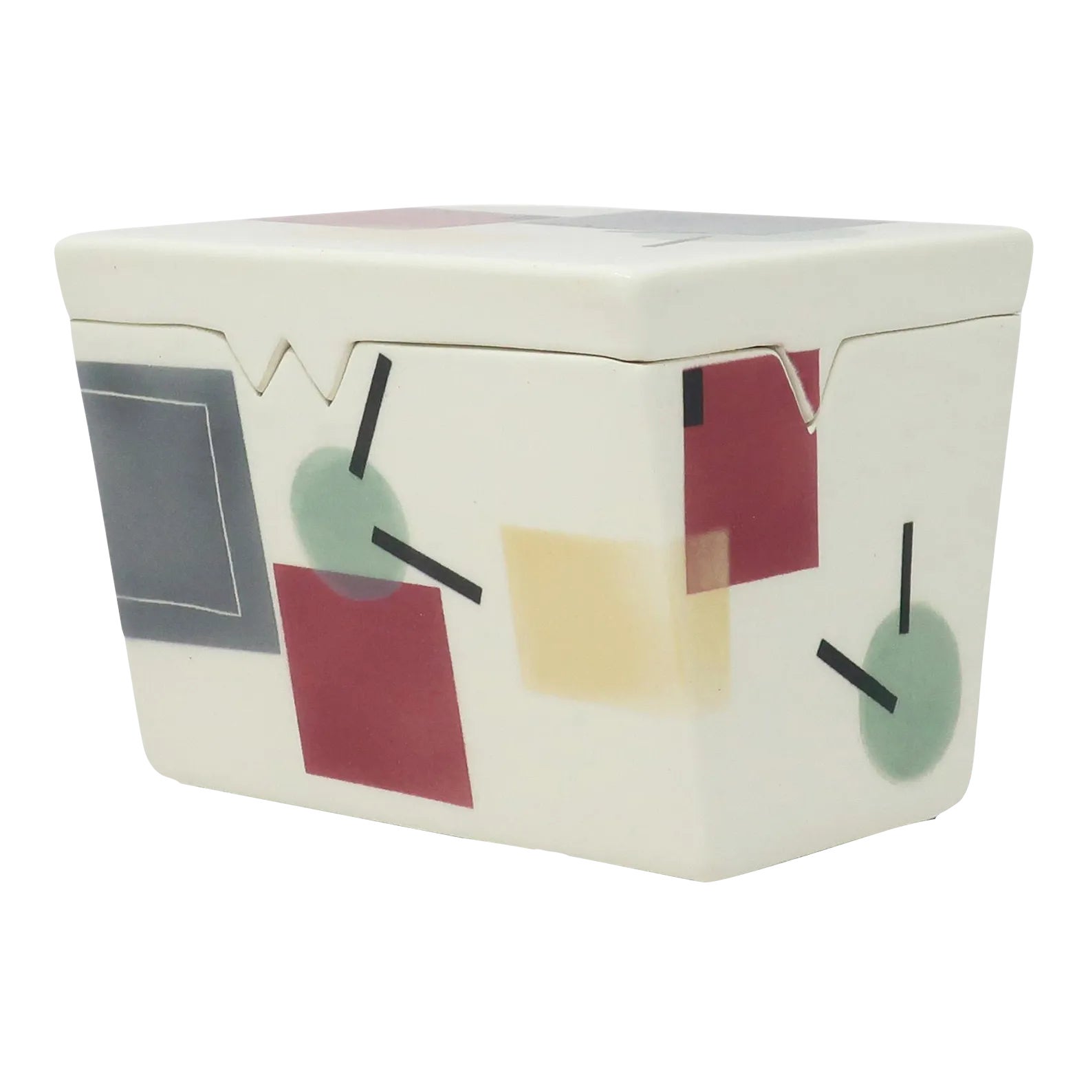 Postmodern Ceramic Box by Rita Duvall (1987) | Chairish