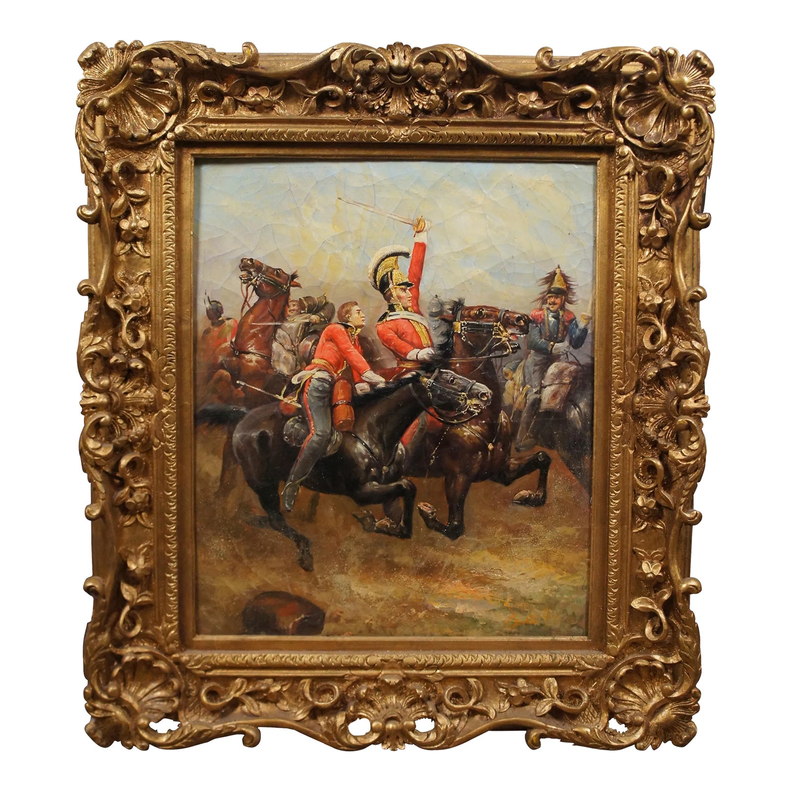 Life Guards Battle of Waterloo Napoleonic Oil Painting After Caton ...