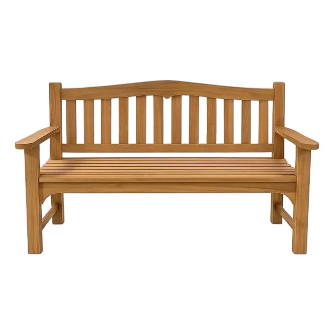 Teak Garden Bench With Arched Back | Chairish