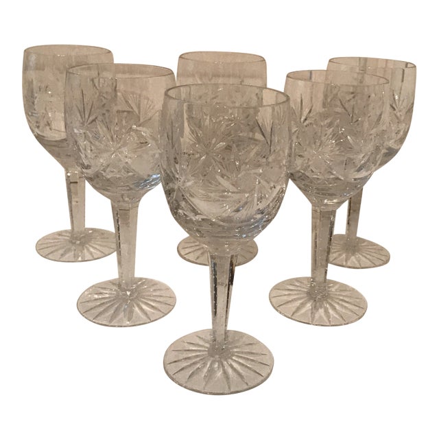 Crystal Wine Glasses - Set of 6 | Chairish