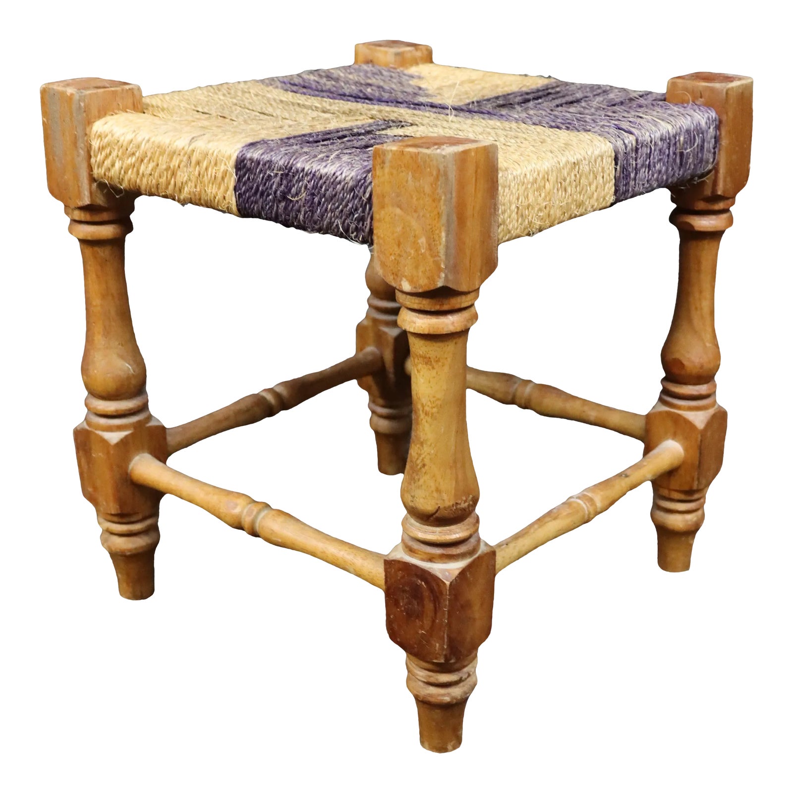 Aztec Woven Footstool | Chairish