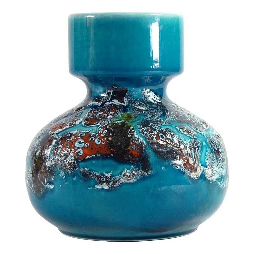 French Ceramic Fat Lava Vase from Vallauris, 1970s | Chairish