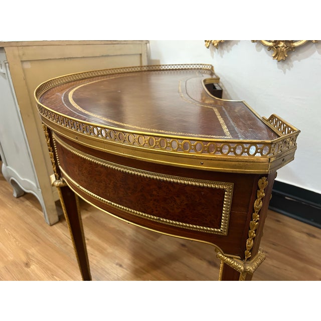 French Louis XVI Style Kingwood Demilune Desk | Chairish