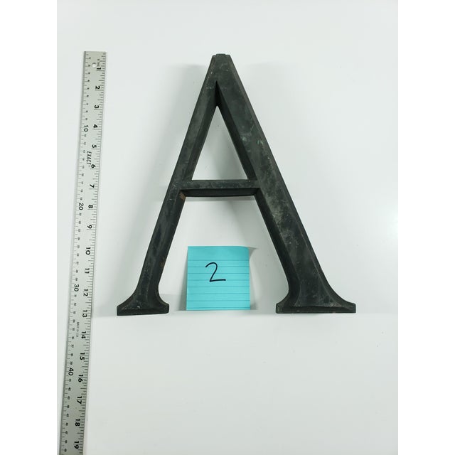 Antique Beveled Edge Cast Aluminum Store Sign Letter a Monogram Initial ...