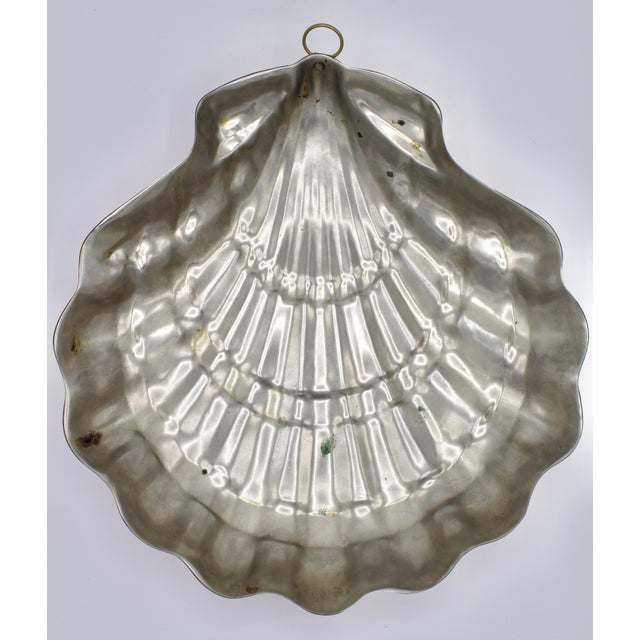 Large Vintage Copper Clam Shell Hanging Mold | Chairish