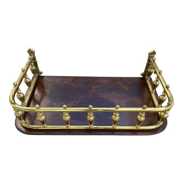 Classic English Style Antique Wooden Wall Shelf With Heavy Brass ...