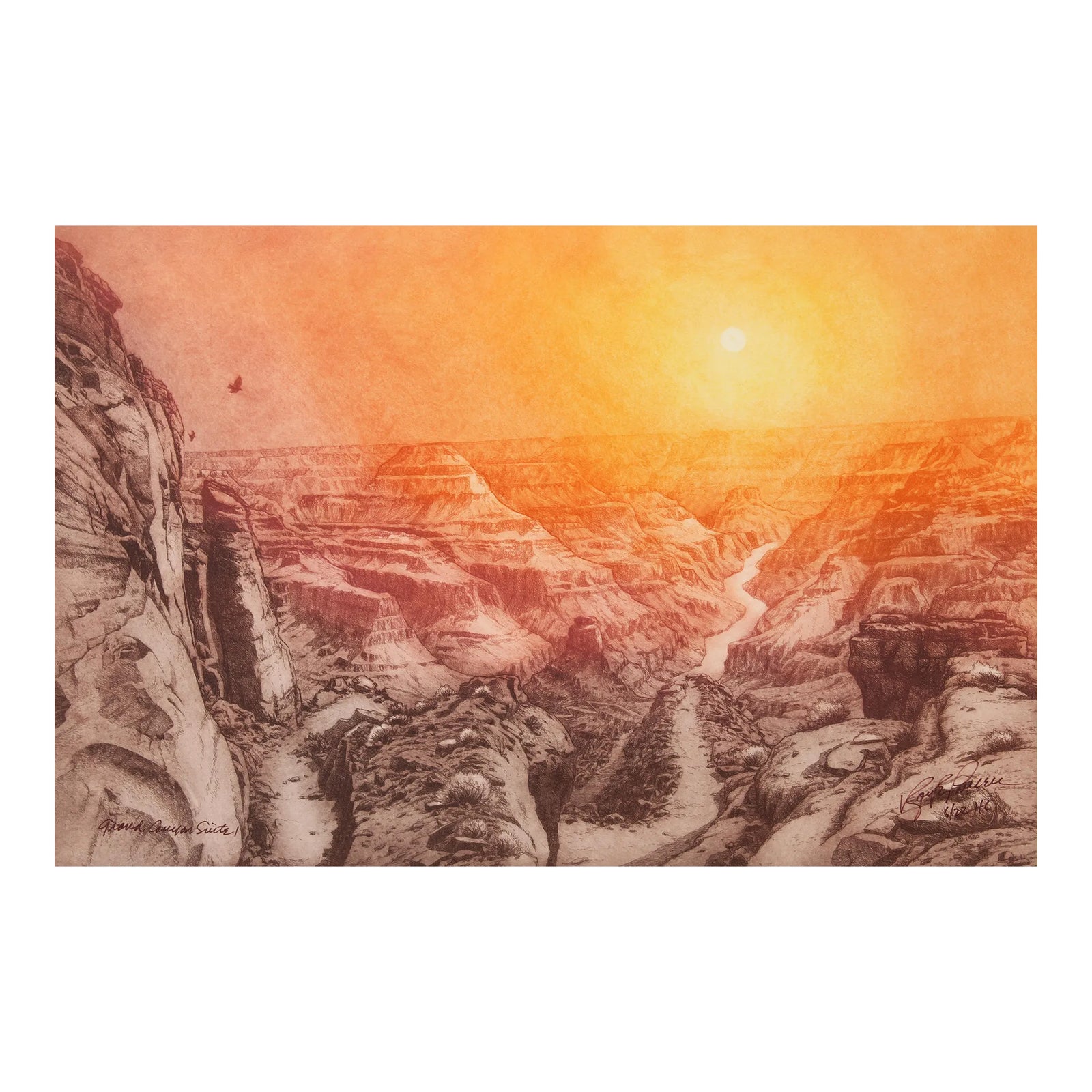 Grand Canyon I, Roy Purcell Etching | Chairish