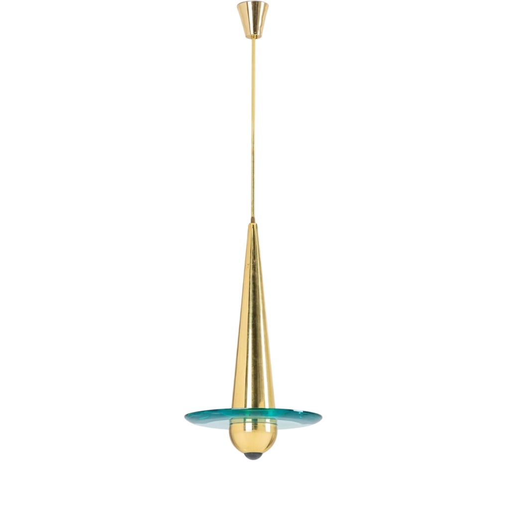 Drop-Shaped Brass Pendant Light by Fedele Papagni, 1990s | Chairish