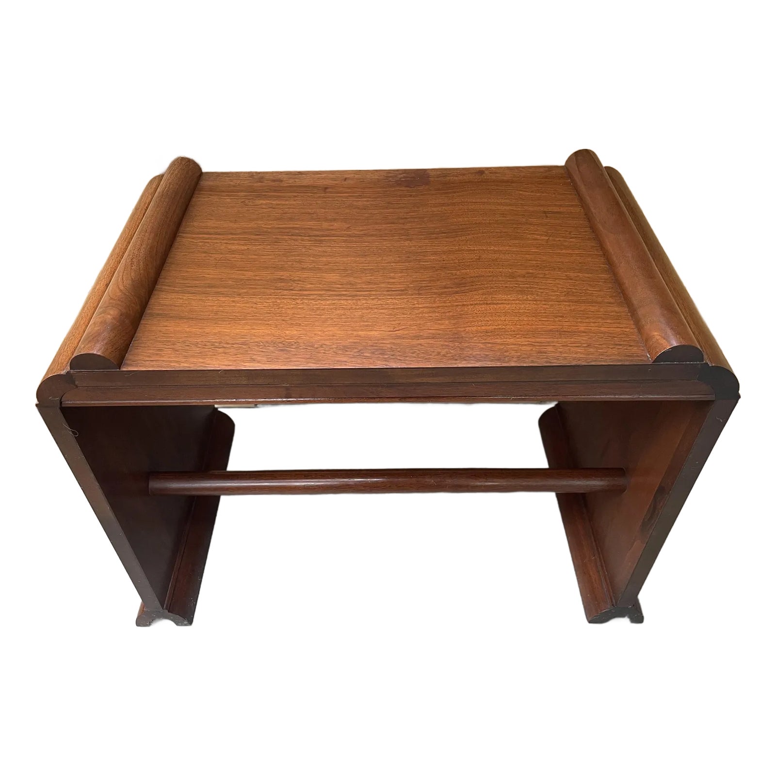 1930s Art Deco Solid Wood Vanity Bench | Chairish