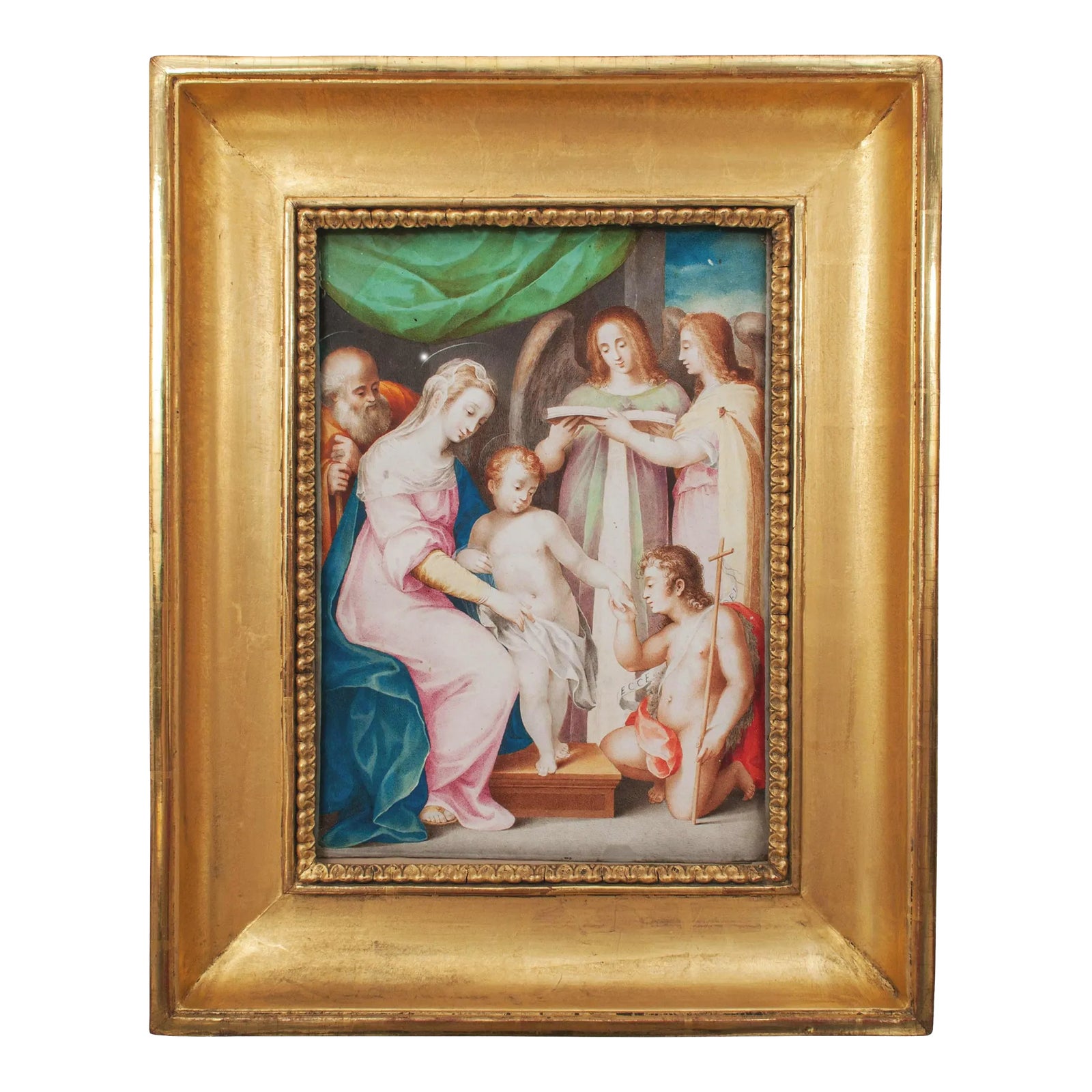 Italian Renaissance Tempera on Parchment Painting Holy Family by ...