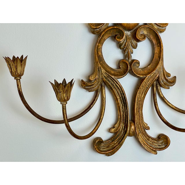 Vintage Palladio Hand Carved Wall Candelabra-Italy | Chairish