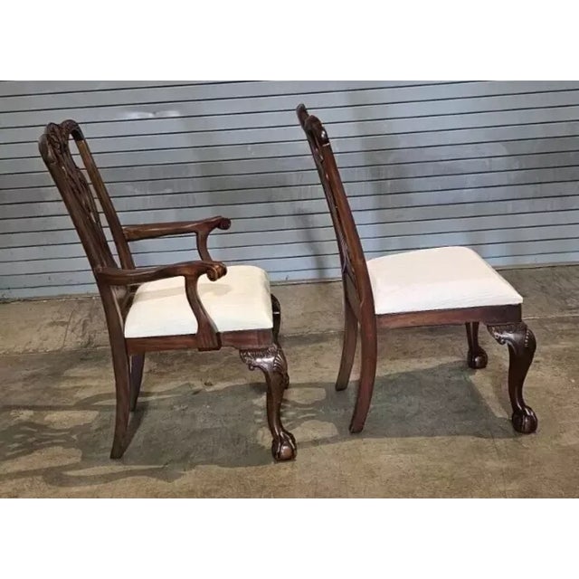 Set of 8 Maitland-Smith Mahogany Dining Room Chairs Ball & Claw Feet ...