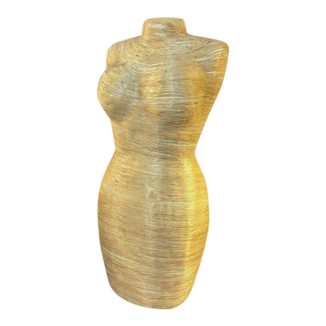 Natural Fiber Female Bust/Torso Figurine, Signed | Chairish
