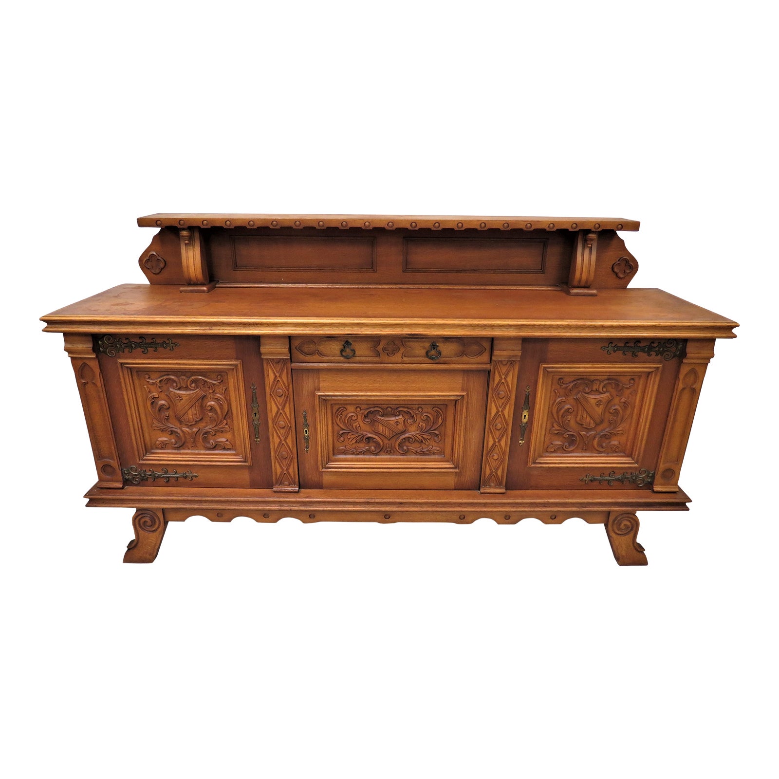 Vintage French Carved Sideboard or Buffet With 1/4 Canopy | Chairish