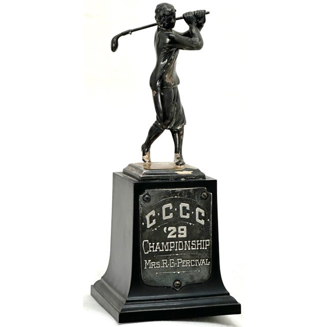 Antique 1929 Silverplate Figurative Womens Golf Club Championship ...