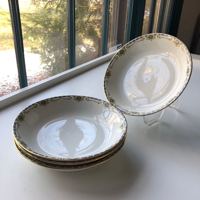 Vintage Limoges Superieur " Grisette " Pattern Soup Bowls S/4 | Chairish
