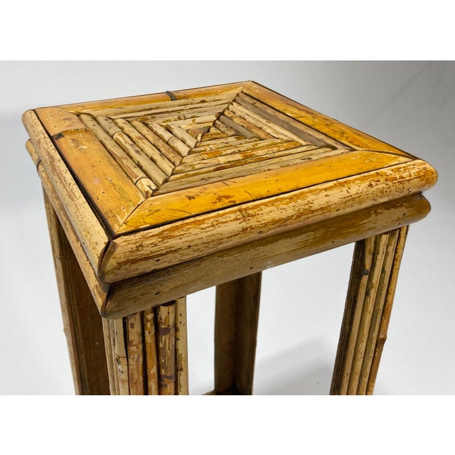 Pencil Reed Pedestal Table or Stand | Chairish