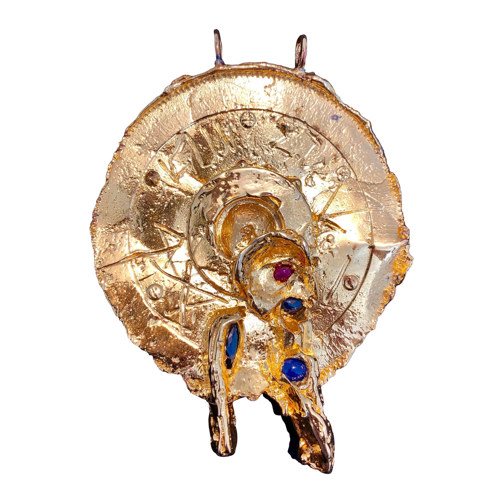 Igael TumarkinGold Gilt Bronze Sculpture Pendant Art Israeli Tumarkin ...