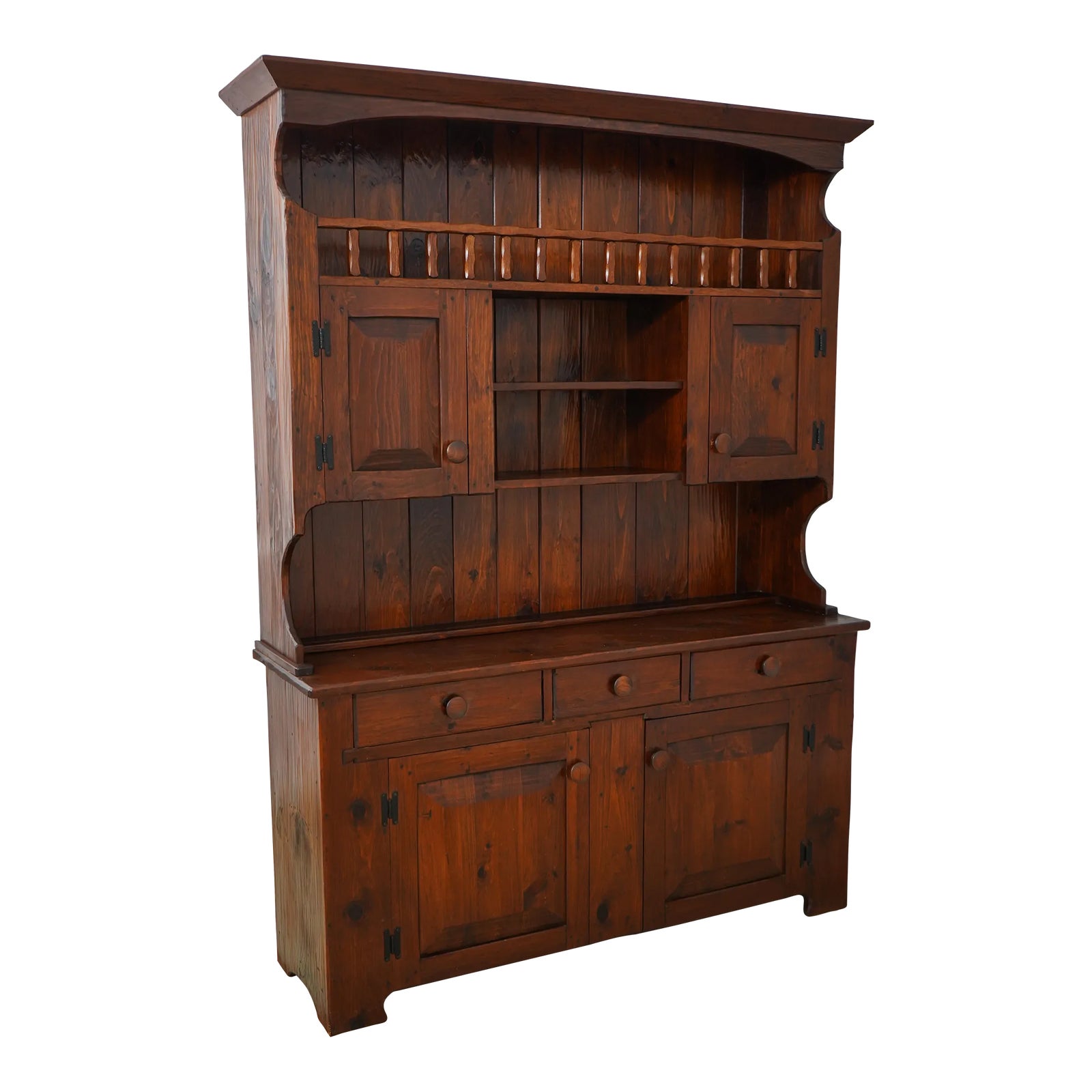 Hunt Country Pine Step Back Cupboard | Chairish