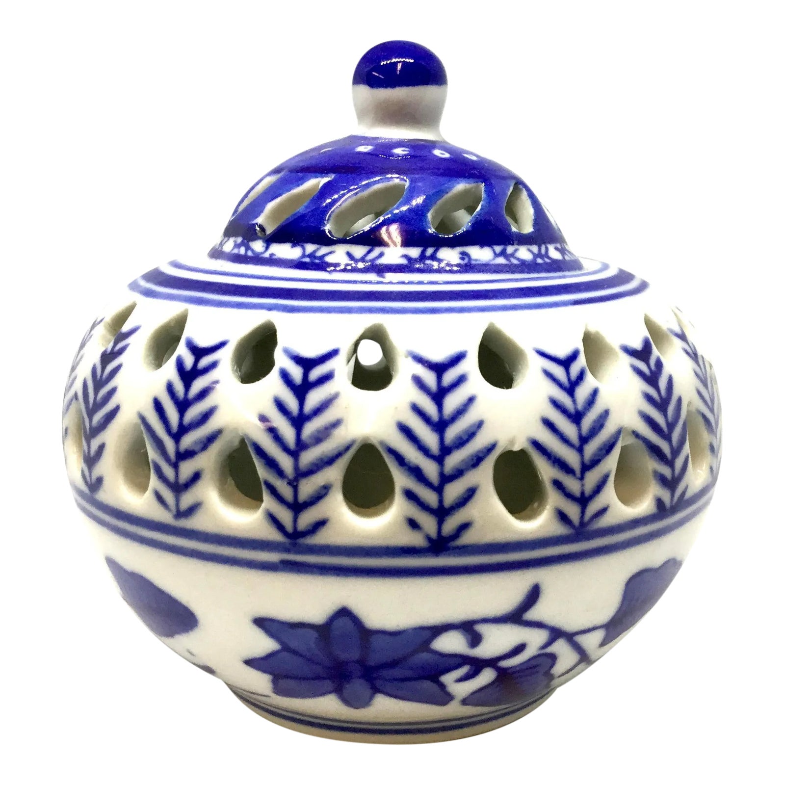 Potpourri Incense Porcelain Burner by Silvestri | Chairish