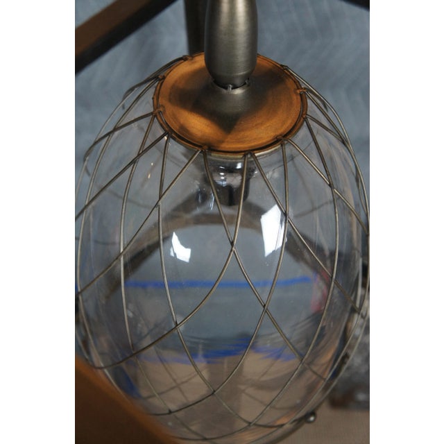 Vintage Karlin Industrial Nested Cage Glass Bell Pendant Light | Chairish