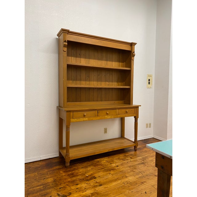 American Farmhouse Rustic Wooden Hutch | Chairish