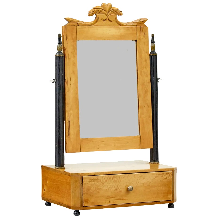 Swedish Birch Vanity Mirror, 1880s | Chairish