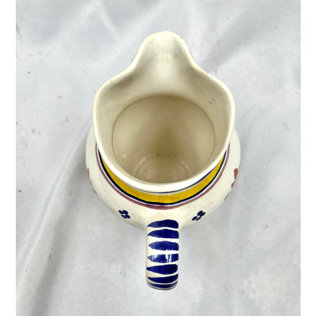 Antique French Quimper Hand Painted Pitcher | Chairish