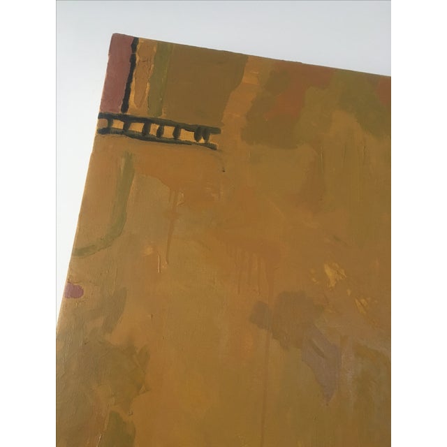 Vintage Oversized Abstract Painting Paul Rinaldi | Chairish