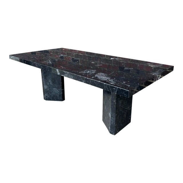Black Marble Dining Table Rectangle | Chairish
