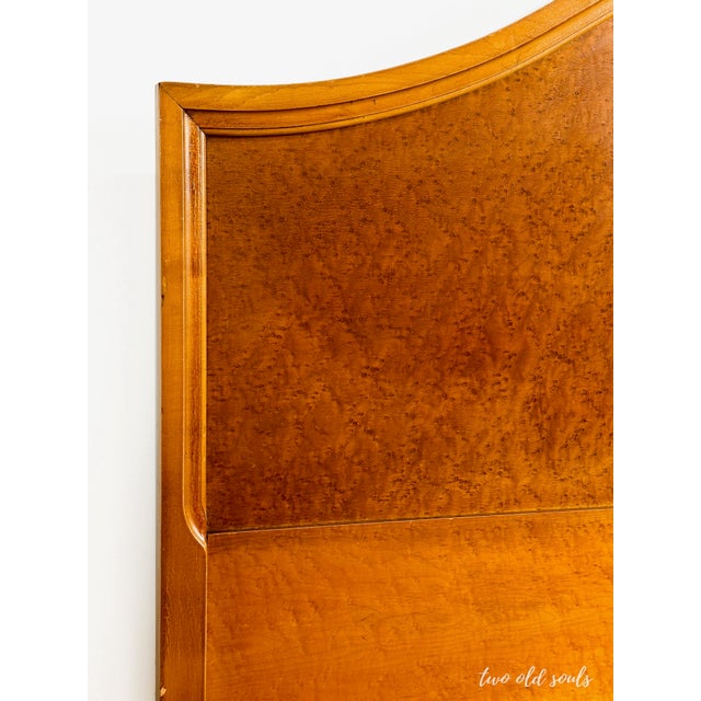 Vintage Birdseye Maple Curved Footboard Full Size Bed | Chairish