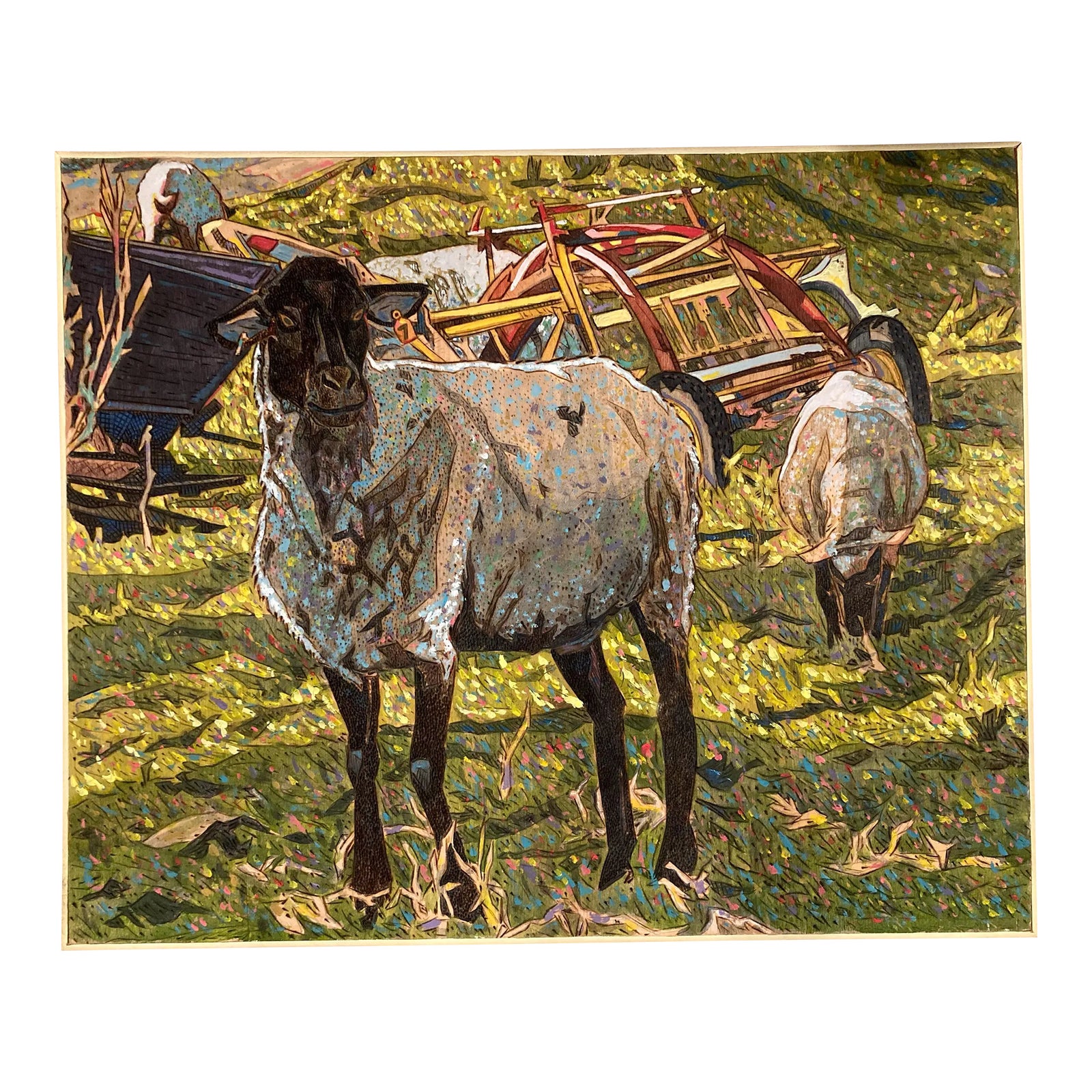 Original Impressionist Burnwood Painting by Ned Johnson (American, 20th ...