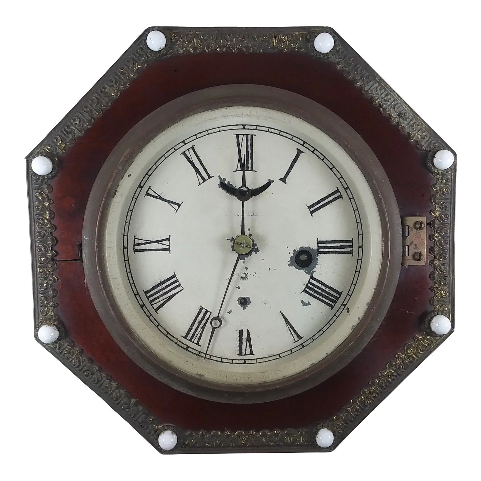 Mid-19th Century Jerome & Co. 30-Hour Marine Octagon Clock With Brass ...