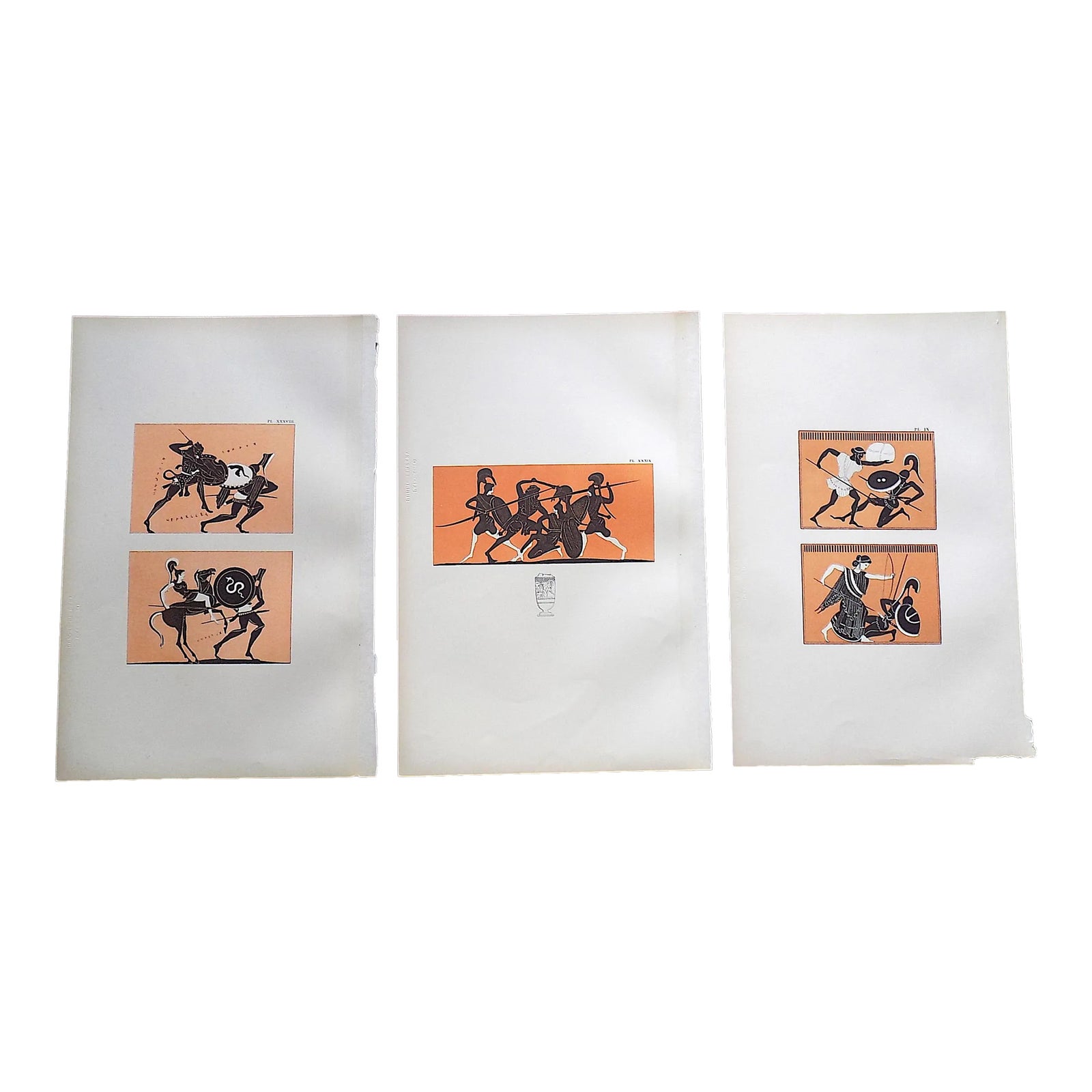 Antique Early 19th Century Large Folio Neoclassical Greek Vase Motif ...