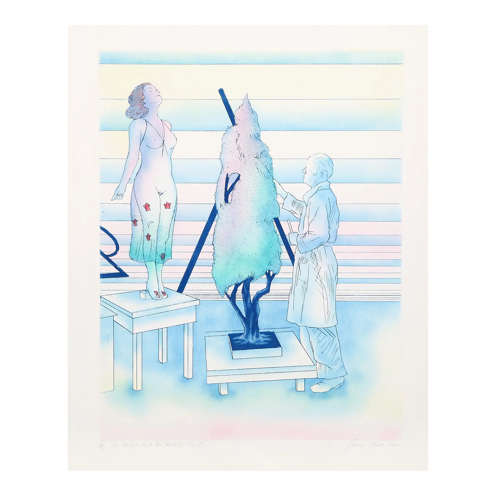 The Artist and the Model No 1, Susan Hall Etching, Signed and Numbered ...