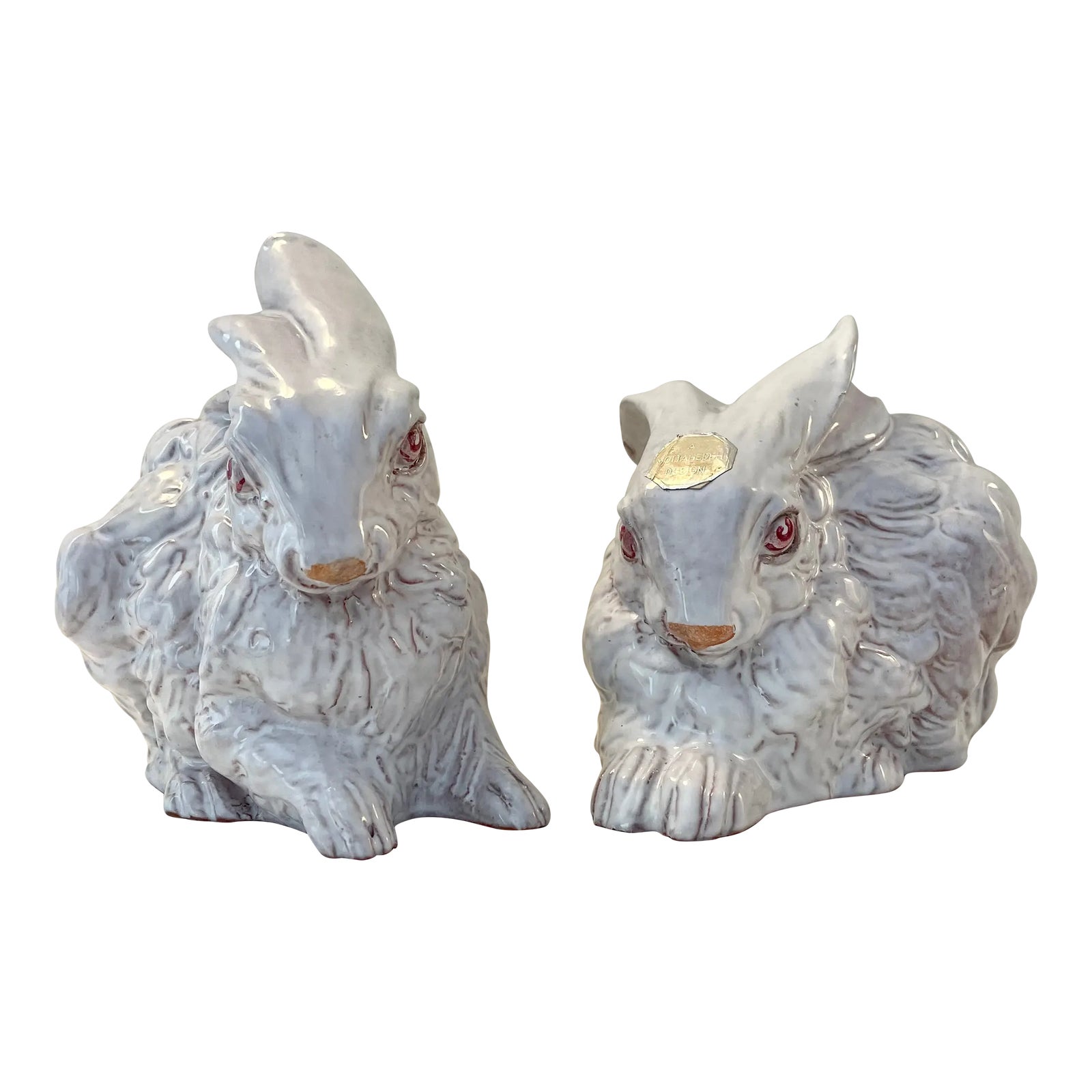 Late 20th Century Mottahedeh Bunny Rabbits Italian Terracotta- a Pair ...