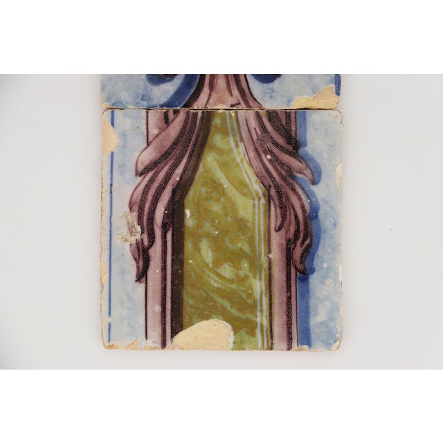 18th Century Antique Portuguese Set of Two Green, Brown and Blue ...