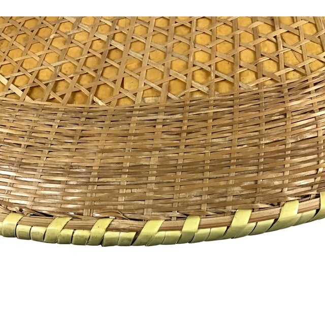 Vintage Bamboo Rattan Woven Farmer Hat Wall Art | Chairish