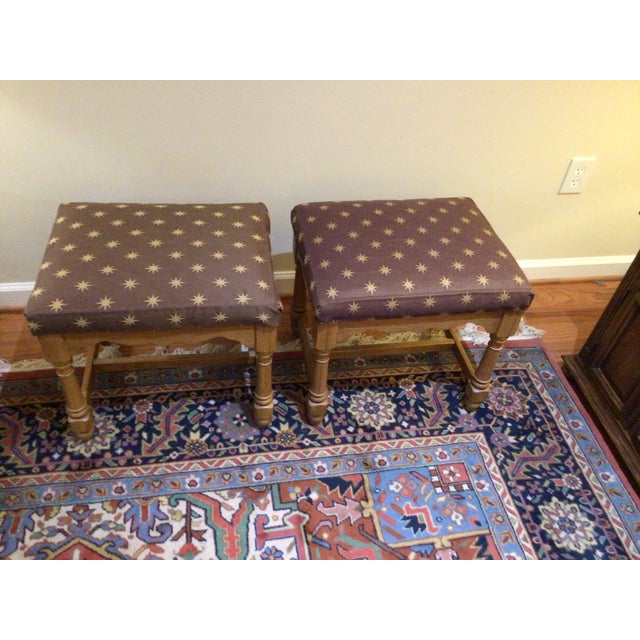 1990s Ethan Allen Oak Bench Stool | Chairish