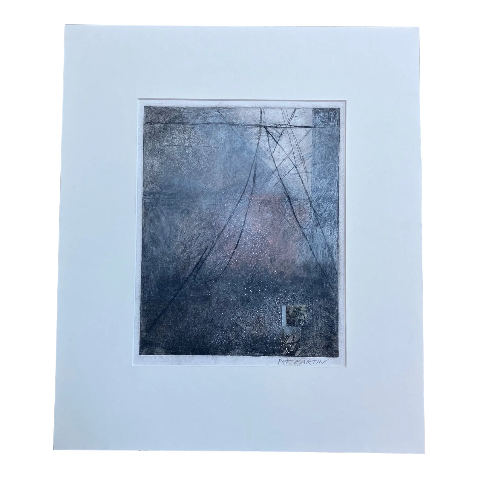 Contemporary Original Abstract Pat Martin Etching/Drawing “The Attic ...