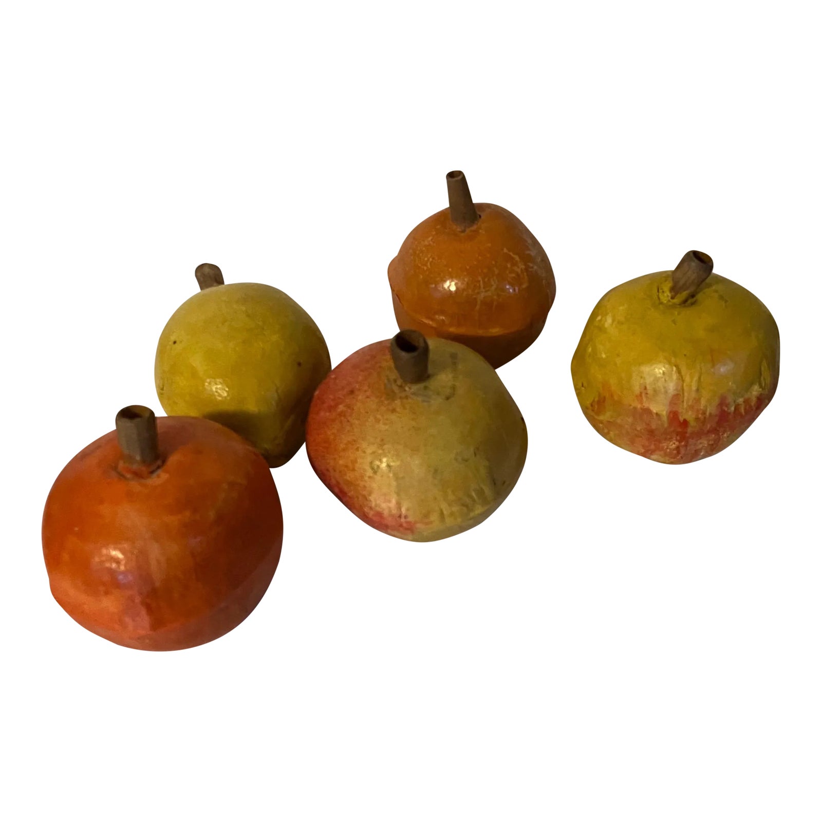 1930s German Pre-War Papier Mache and Paint Decorated Fruits - Set of 5 ...