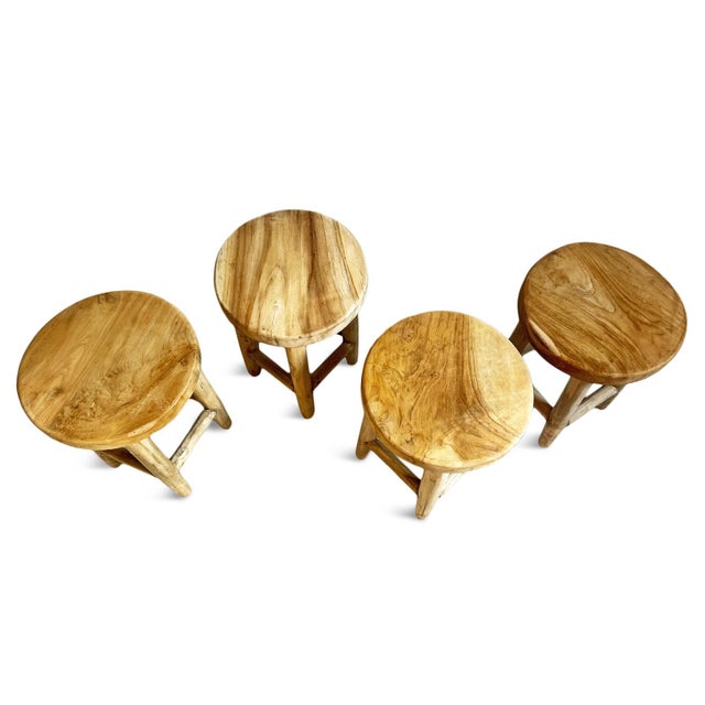 Simple Teak Stool | Chairish