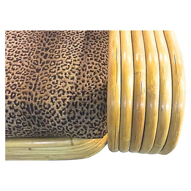 Midcentury Rattan & Leopard Club Chair | Chairish